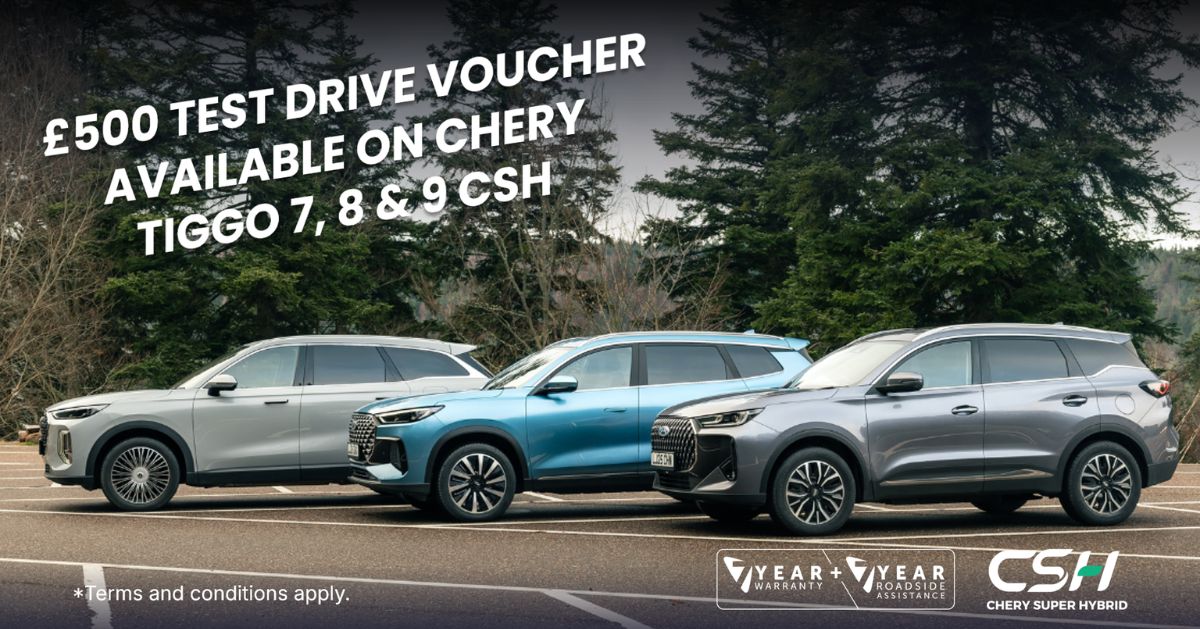 Test Drive & Save £500 on Your New Chery